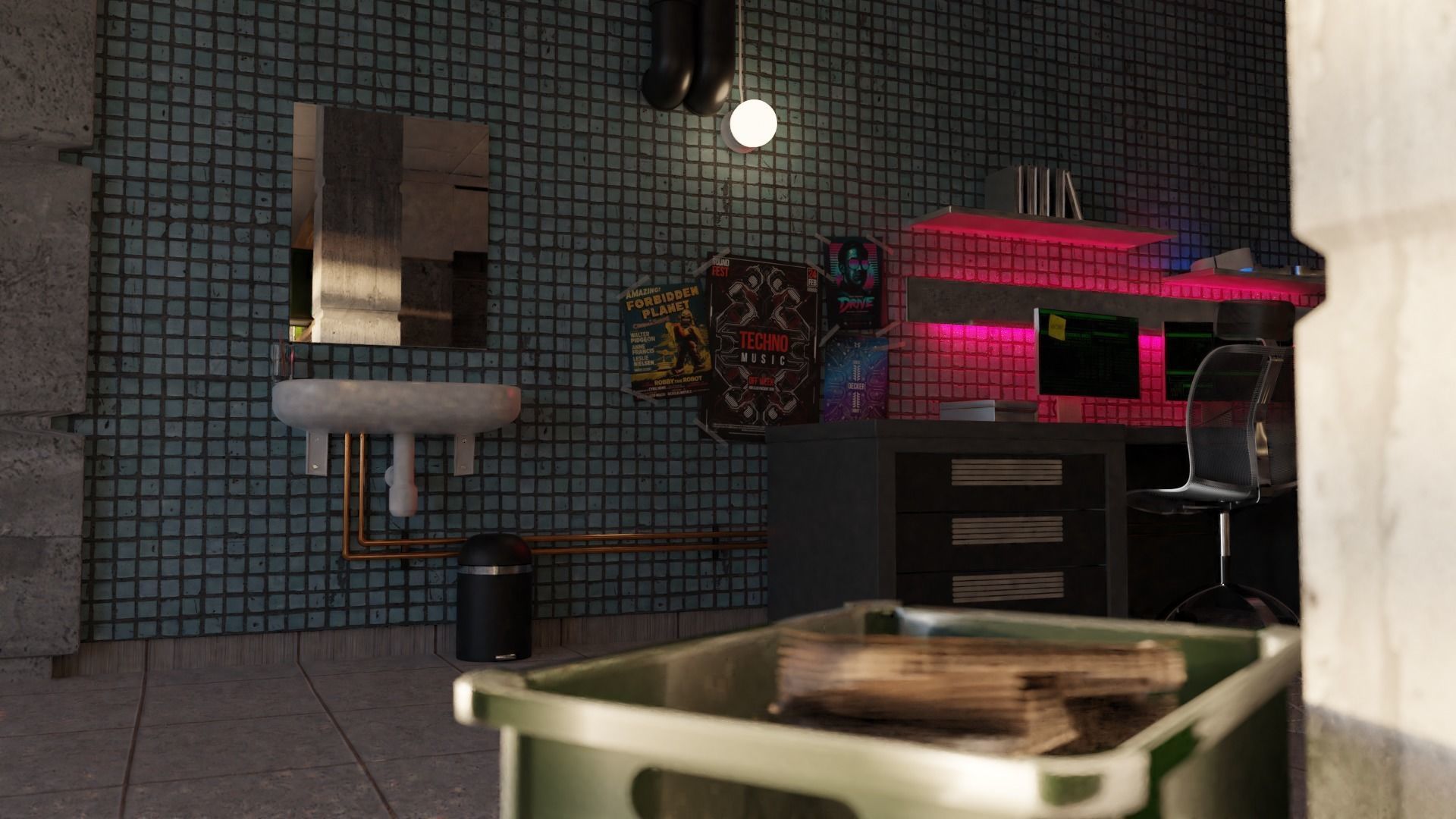 Cyberpunk Apartment v3 Scene - High Detail 3D model | CGTrader