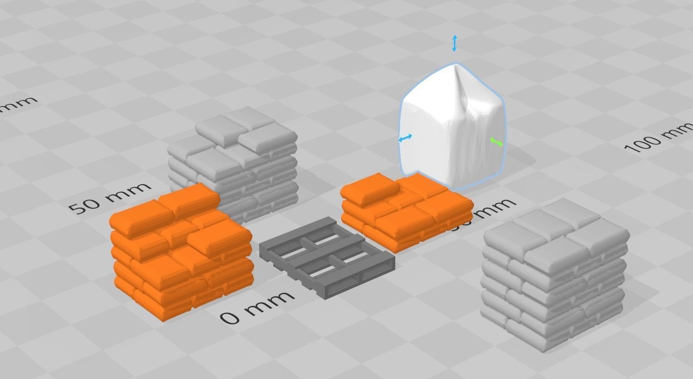 bags and pallets S scale 3D model 3D printable | CGTrader
