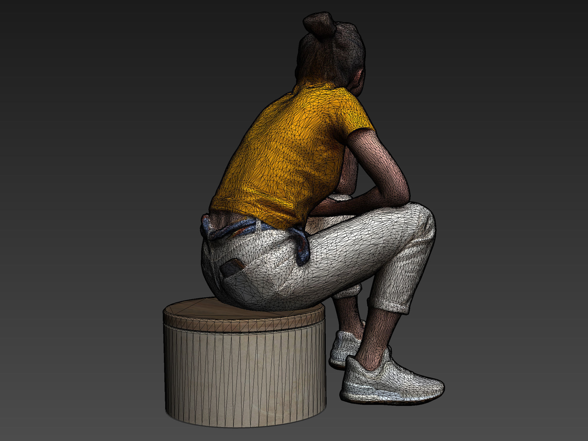 Stylized Woman Character Sitting 3D model | CGTrader