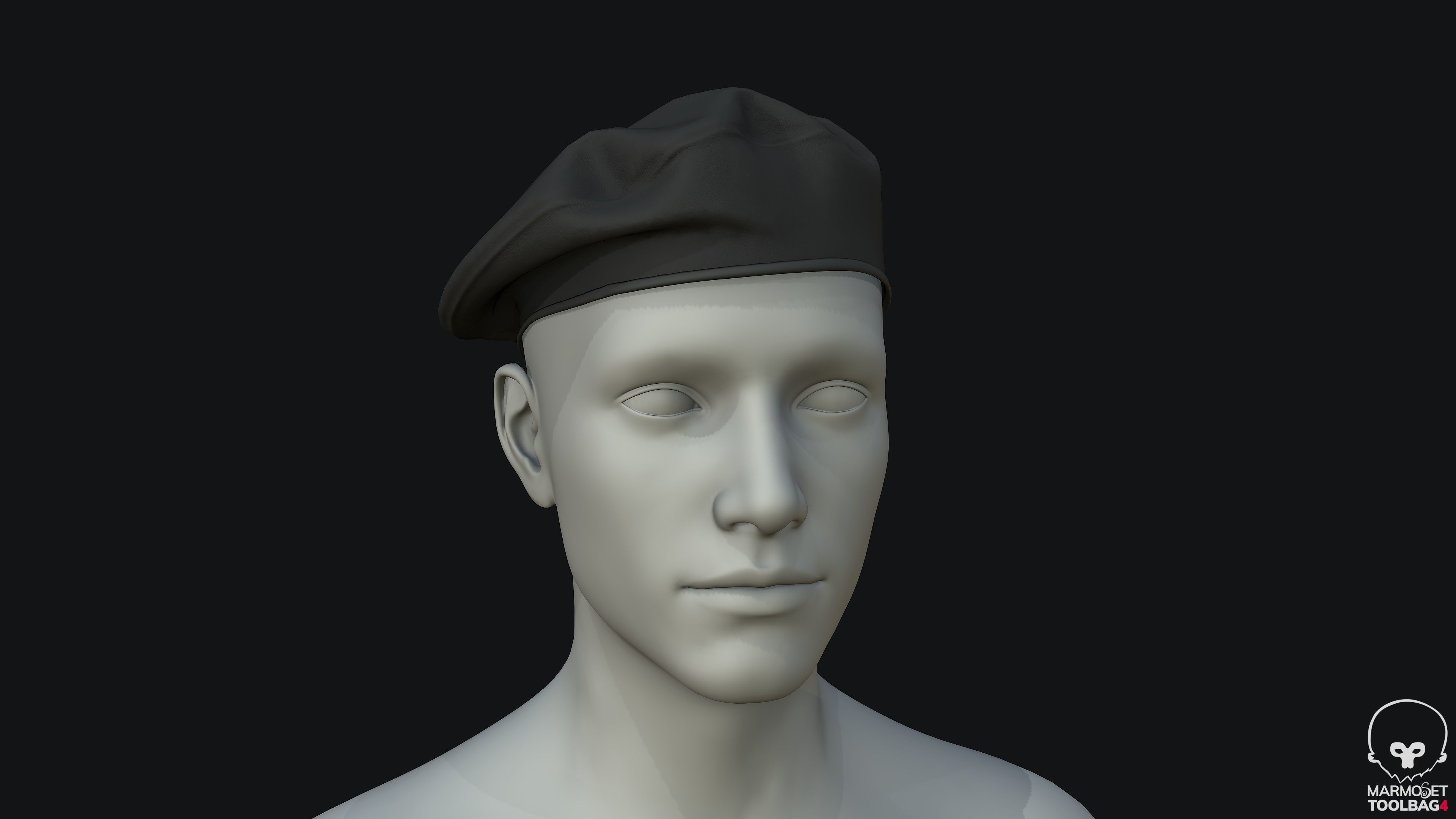 3D model Military Beret Black PBR VR / AR / low-poly | CGTrader