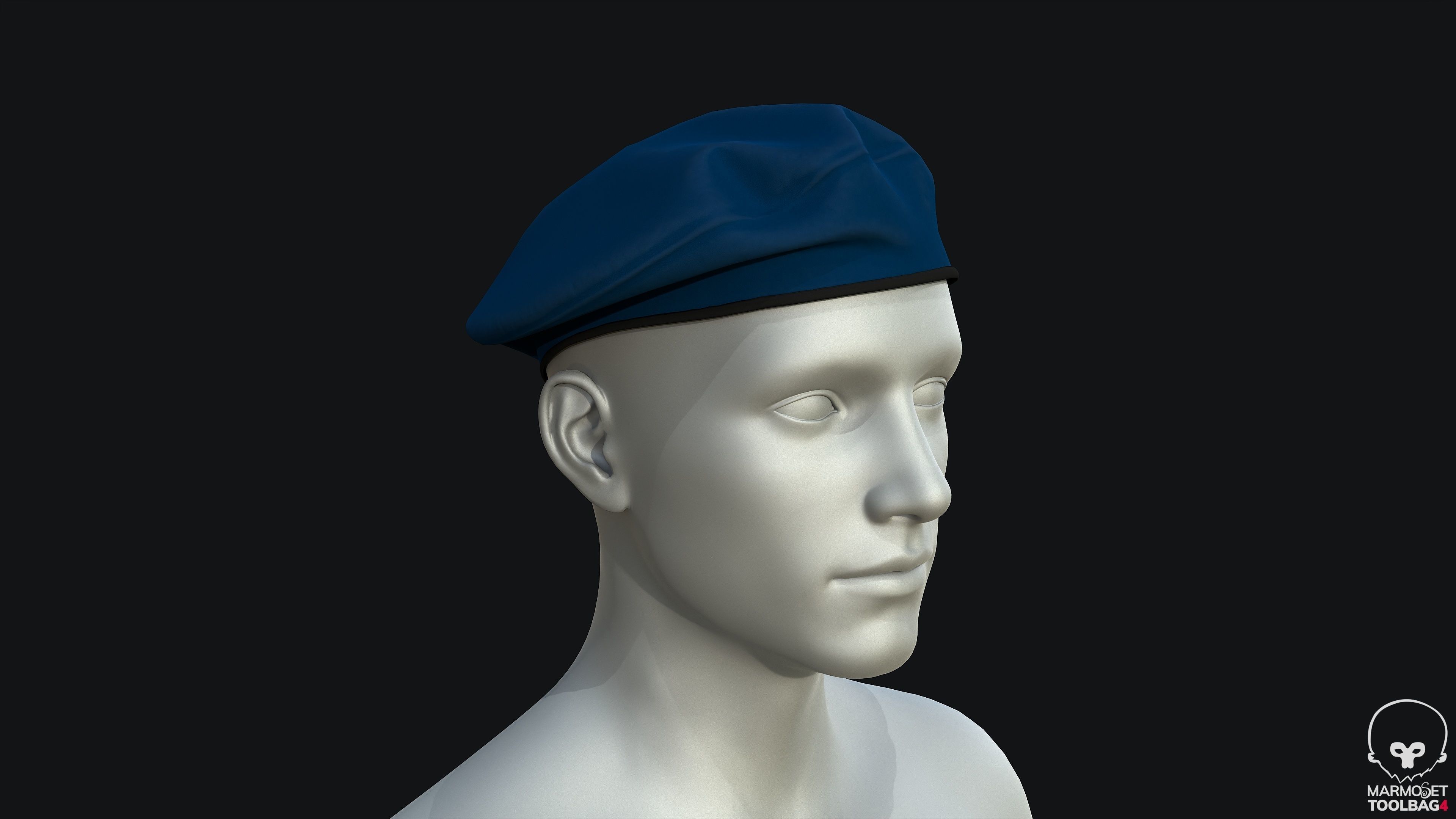 3D model Military Beret Blue PBR VR / AR / low-poly | CGTrader