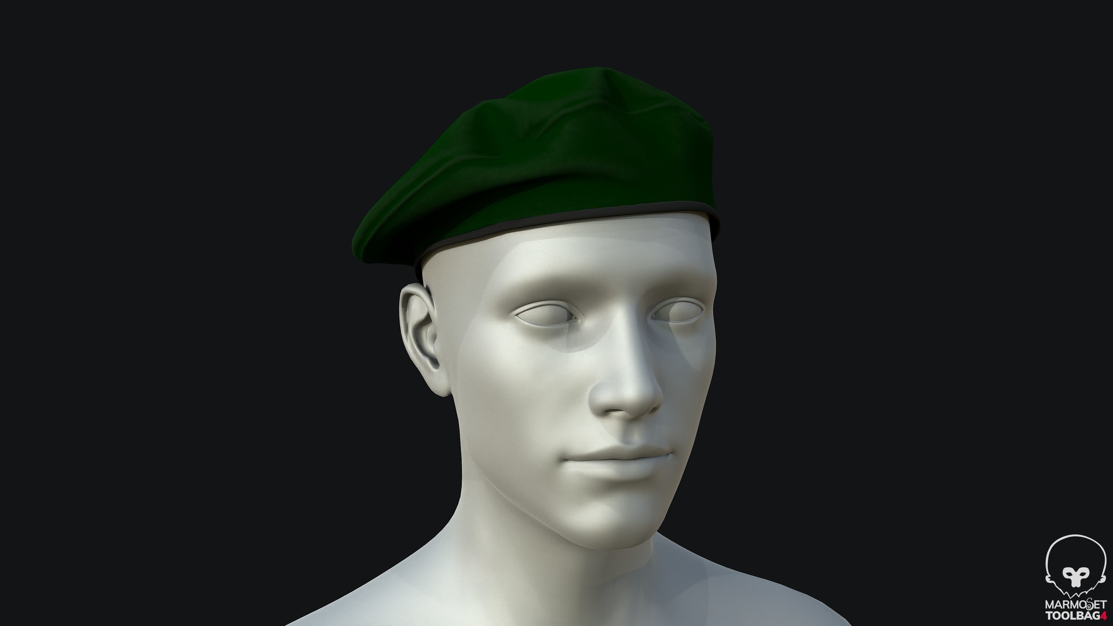 3D model Military Beret Green PBR VR / AR / low-poly | CGTrader