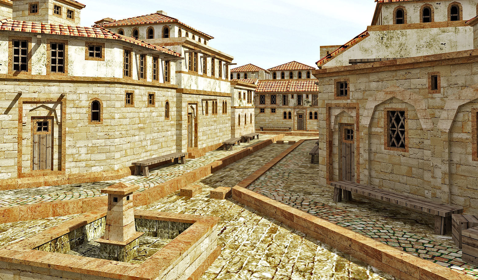 3D model Ancient Roman Settlement Town VR / AR / low-poly | CGTrader