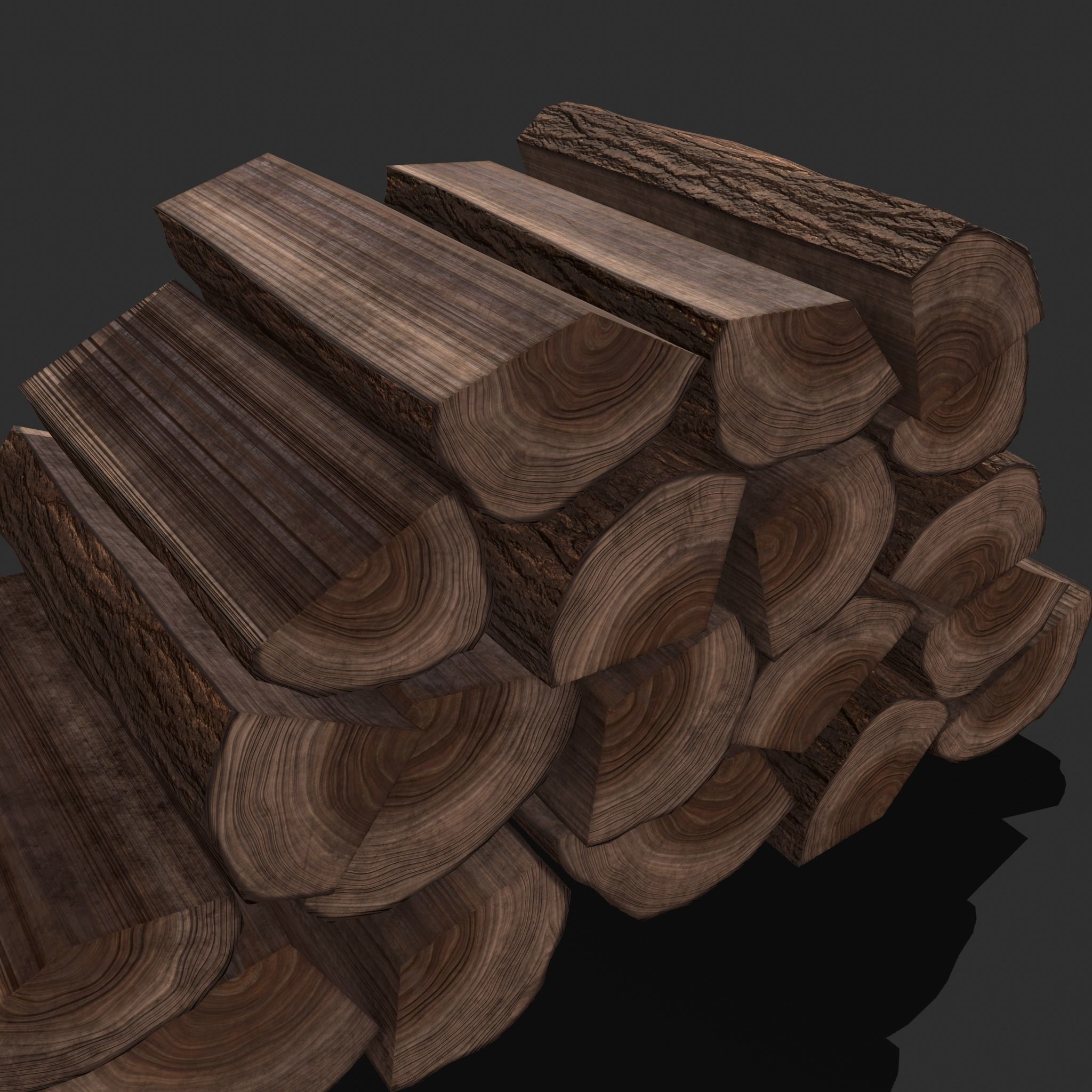 3D model Wood Stack Pieces VR / AR / low-poly | CGTrader