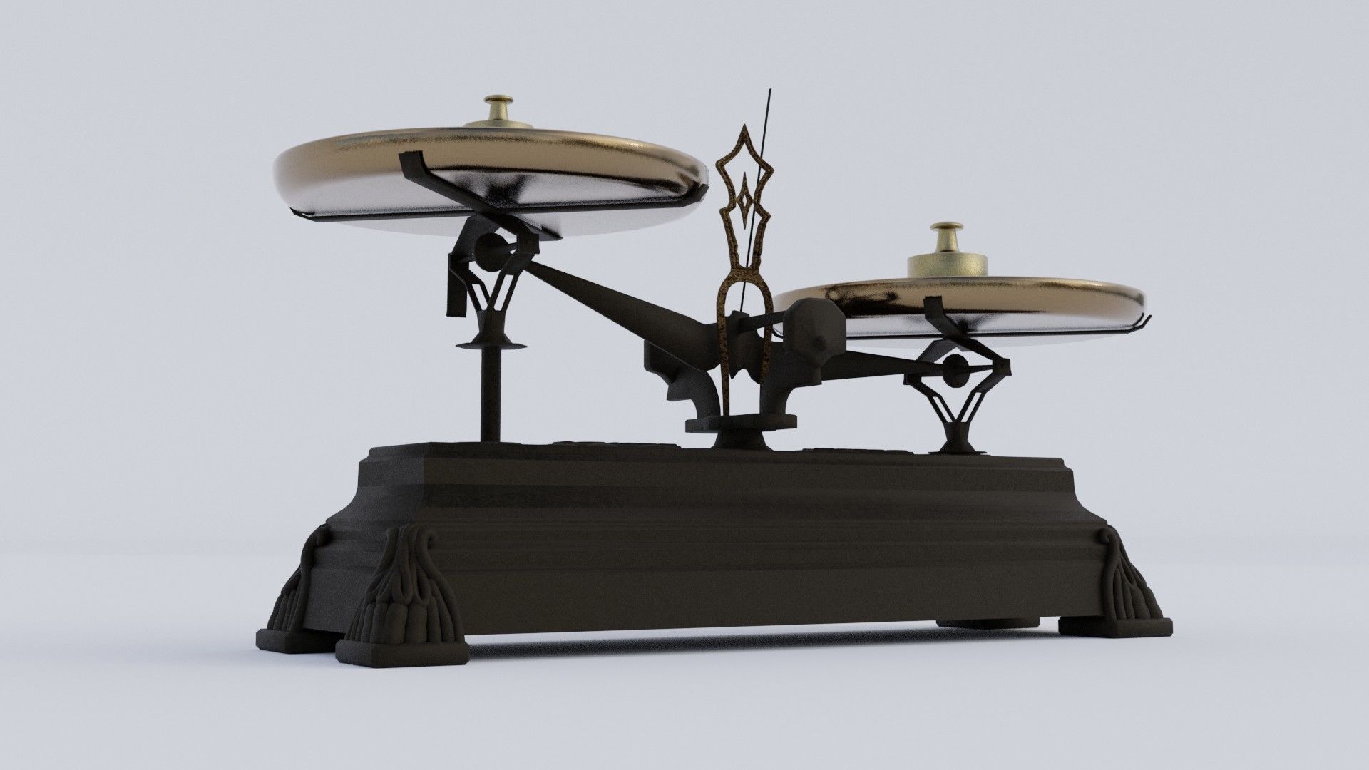 3D model Rigged vintage balance scale with weights VR / AR / low-poly ...