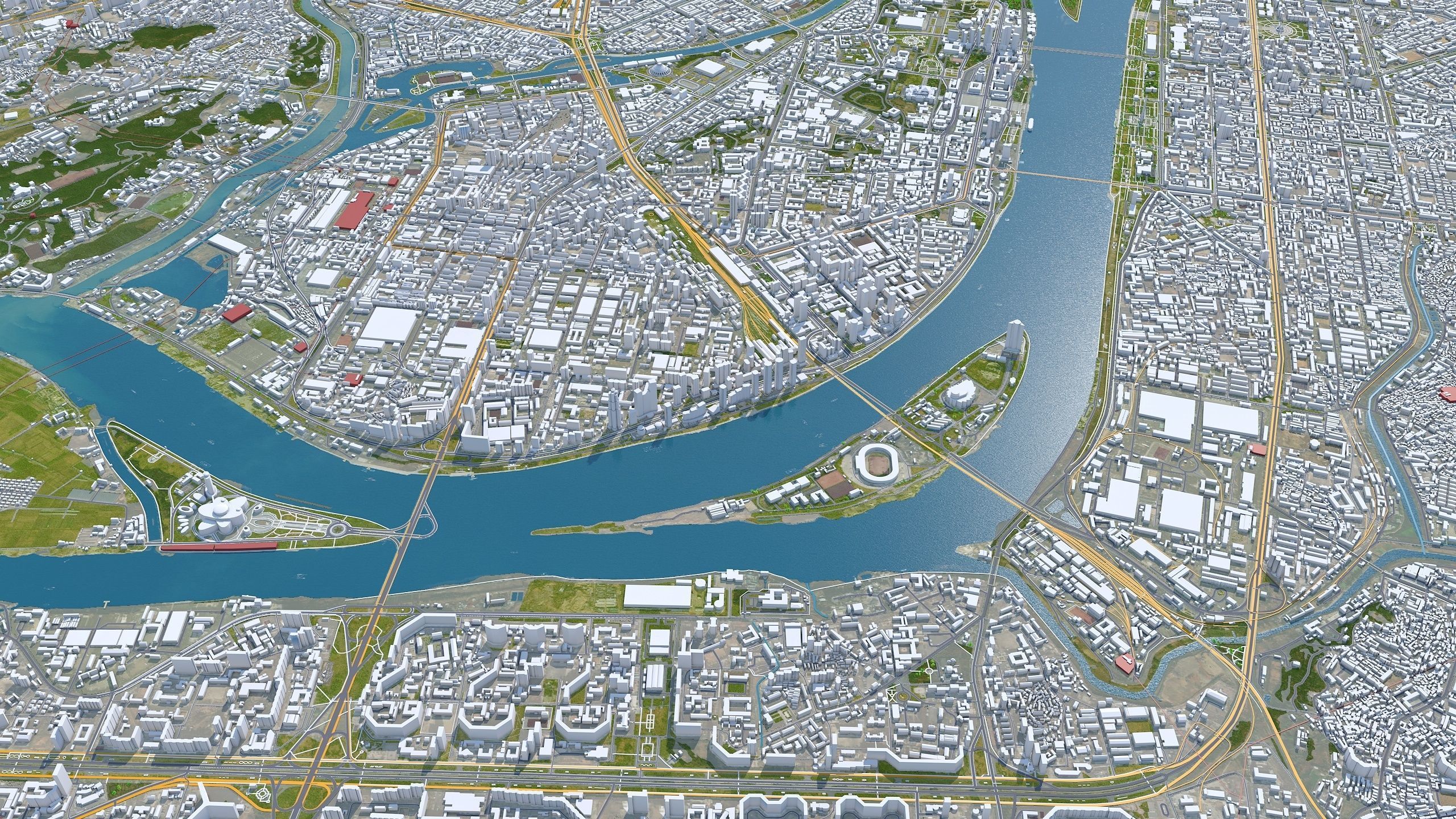 3D model Pyongyang North Korea 40km VR / AR / low-poly | CGTrader