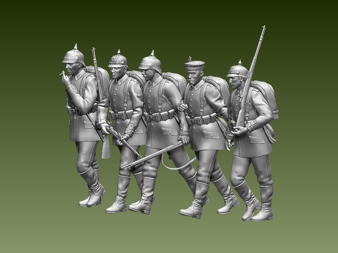 German soldiers ww1 3D model 3D printable | CGTrader