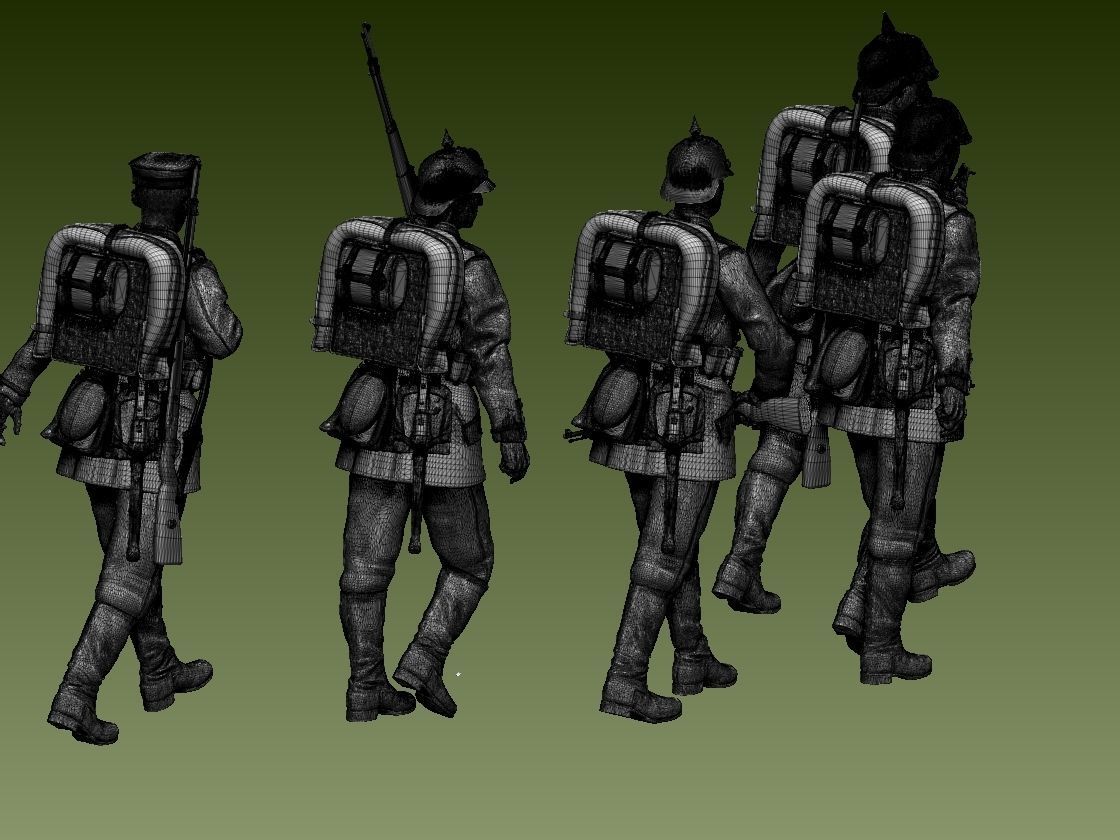 German soldiers ww1 3D model 3D printable | CGTrader