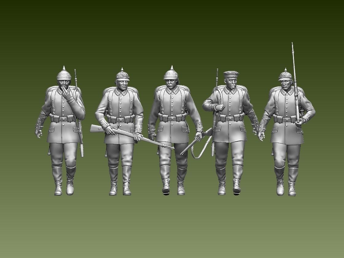 German soldiers ww1 3D model 3D printable | CGTrader