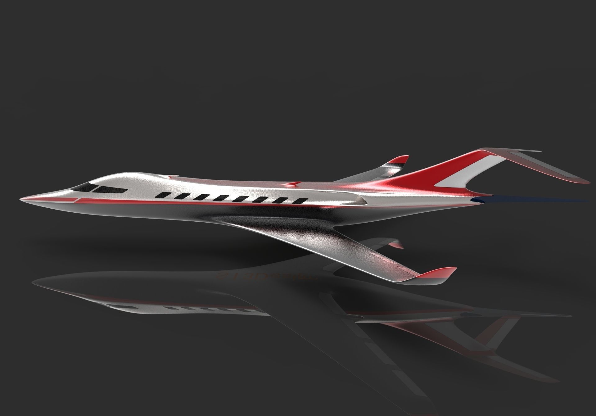3D model Futuristic Aircraft Bombardier Falcon X9 VR / AR / low-poly ...