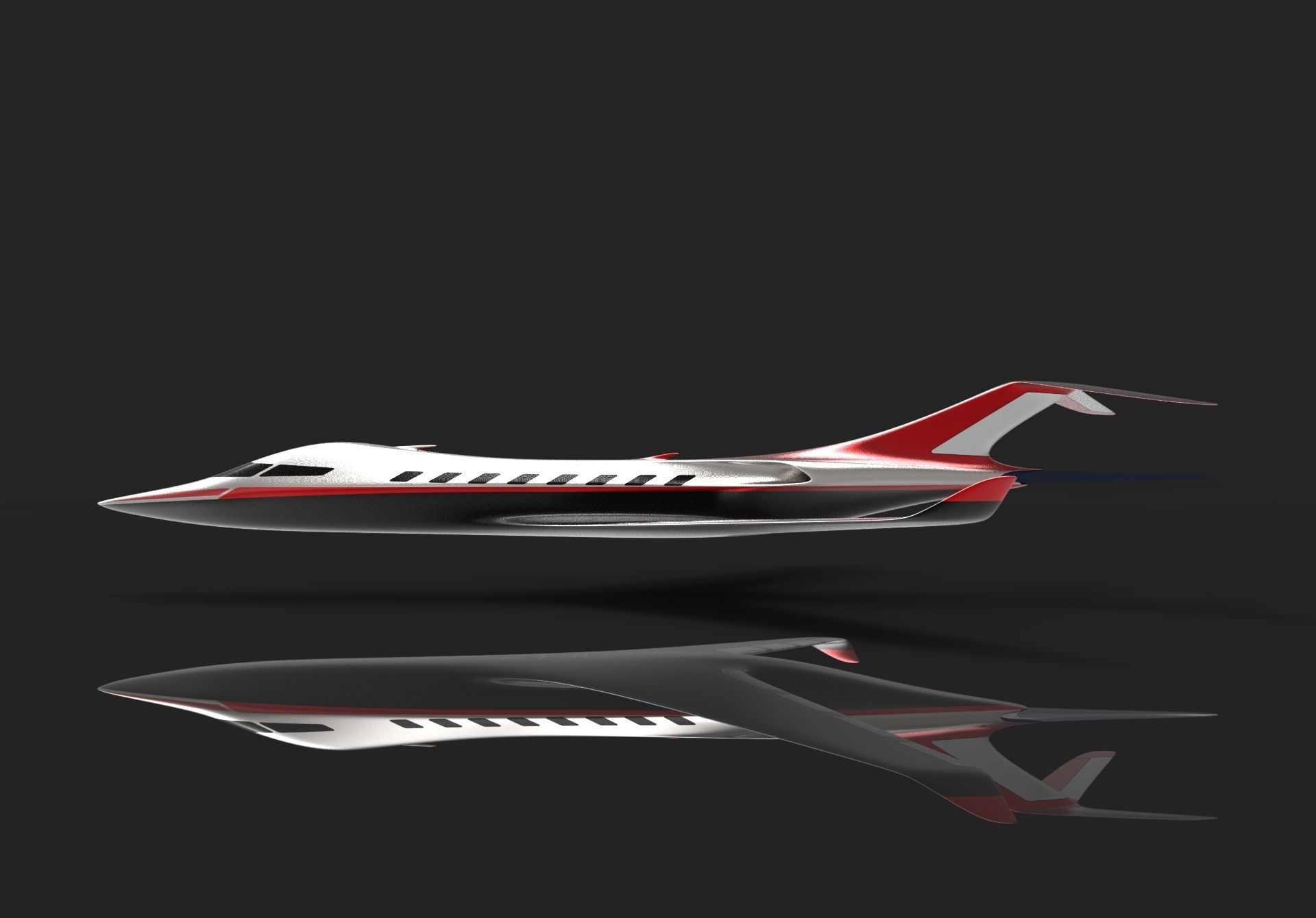 3D model Futuristic Aircraft Bombardier Falcon X9 VR / AR / low-poly ...