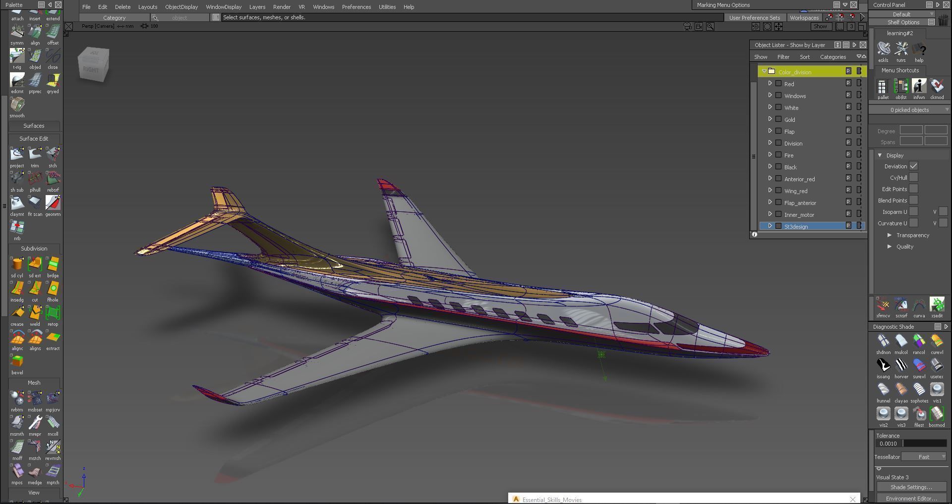 3D model Futuristic Aircraft Bombardier Falcon X9 VR / AR / low-poly ...