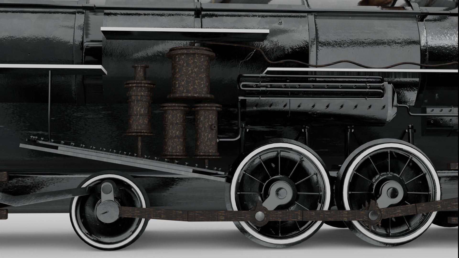 Essex Steam Train Engine Locomotive and Wagons 3D model | CGTrader