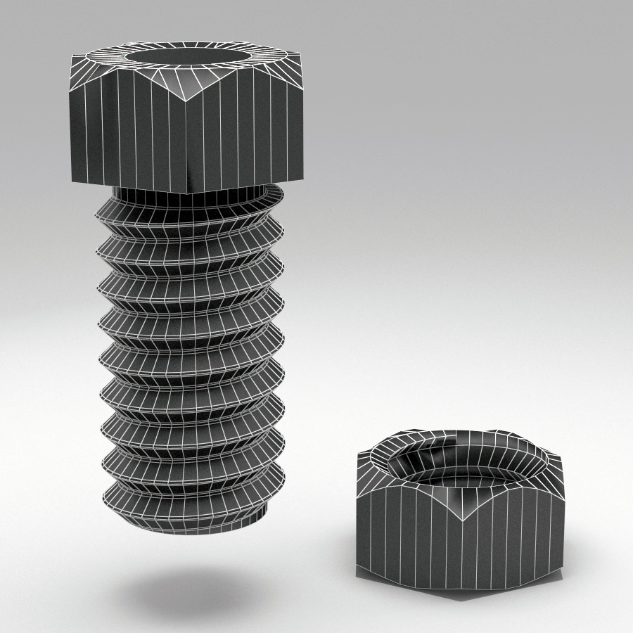 Bolt and nut 3D model animated | CGTrader
