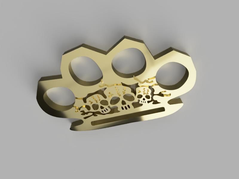 Skull Brass Knuckles handle 3D model 3D printable | CGTrader