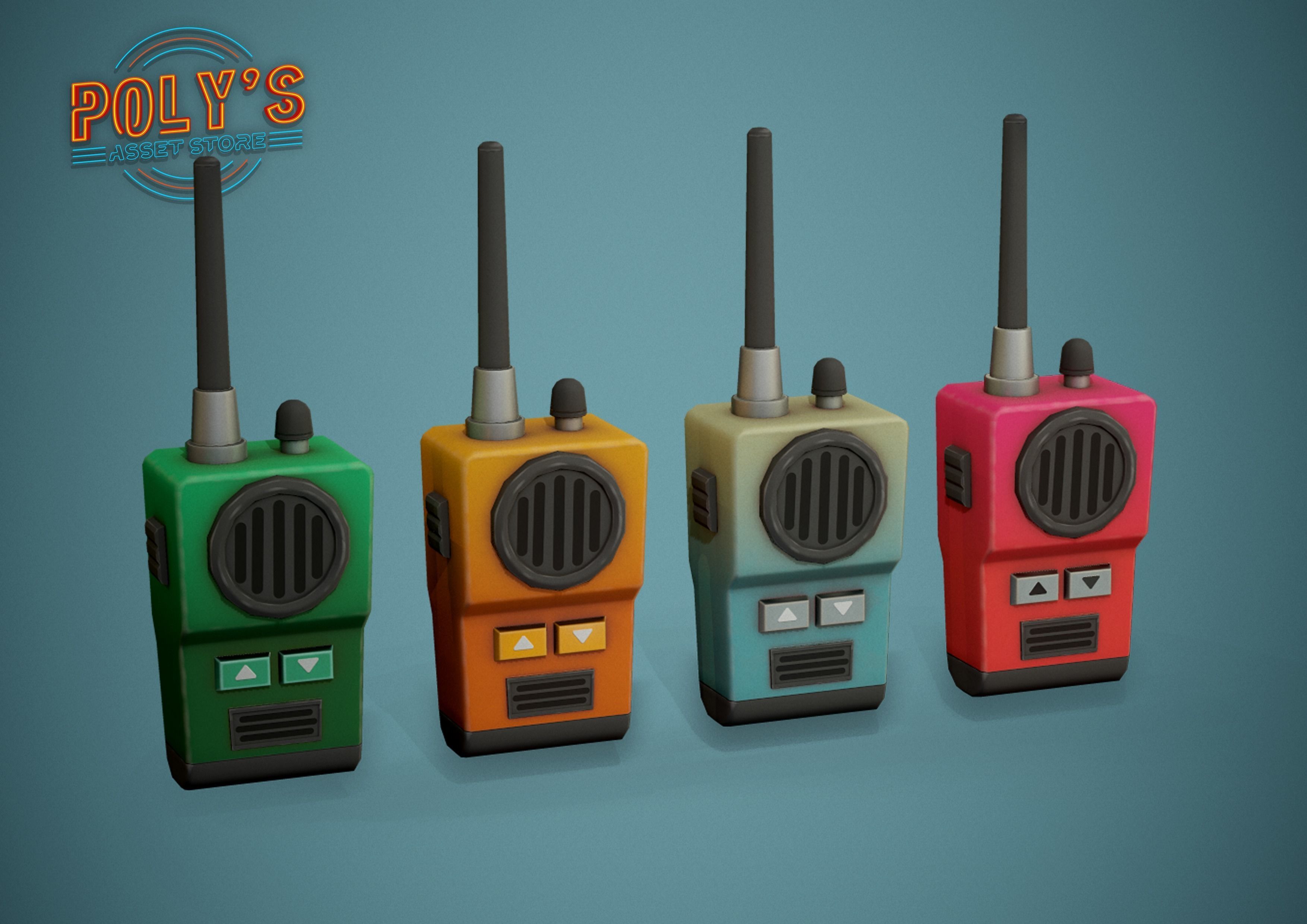 3D model Walkie Talkie Radio Set - Low Poly Stylized VR / AR / low-poly ...
