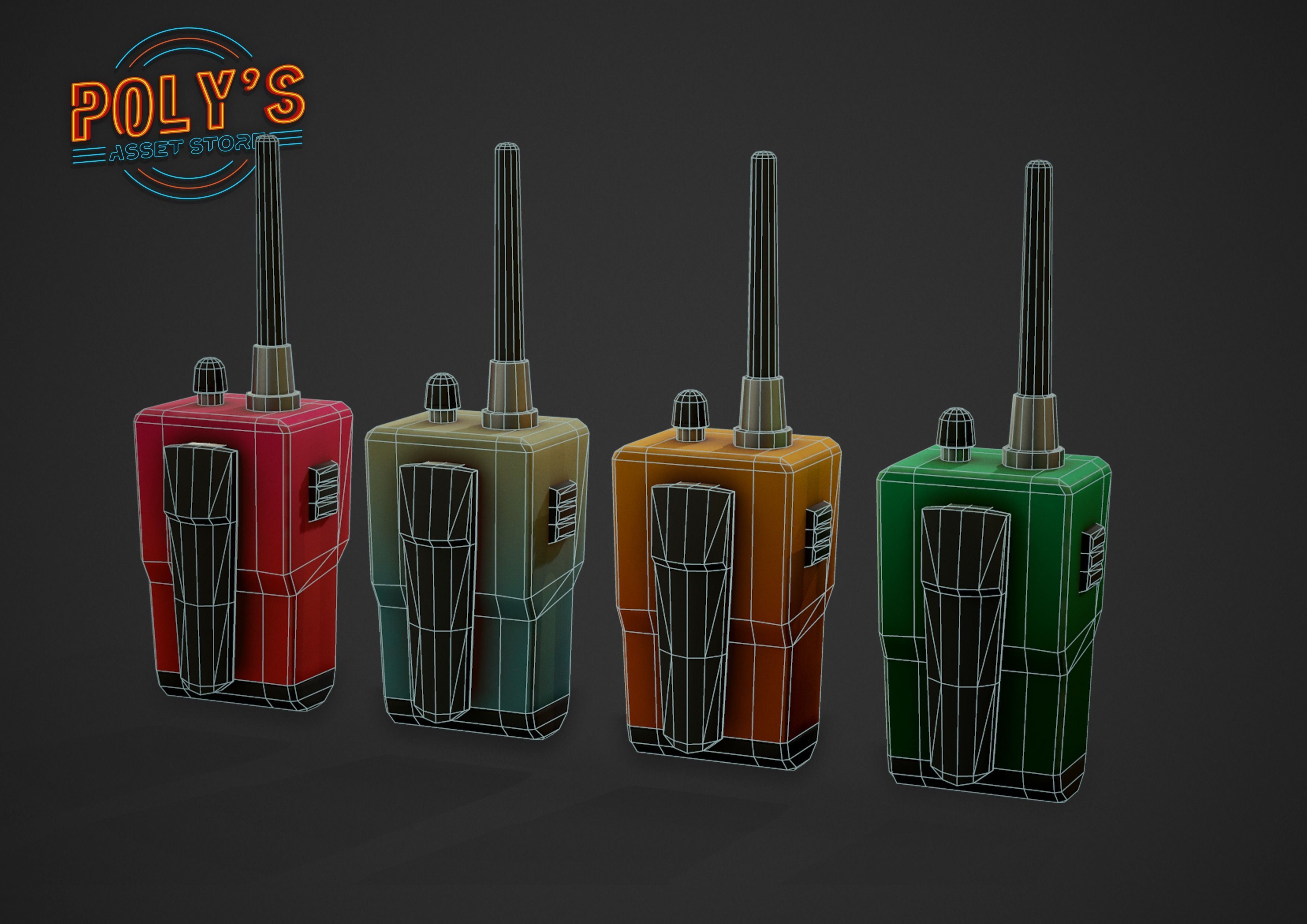 3D model Walkie Talkie Radio Set - Low Poly Stylized VR / AR / low-poly ...