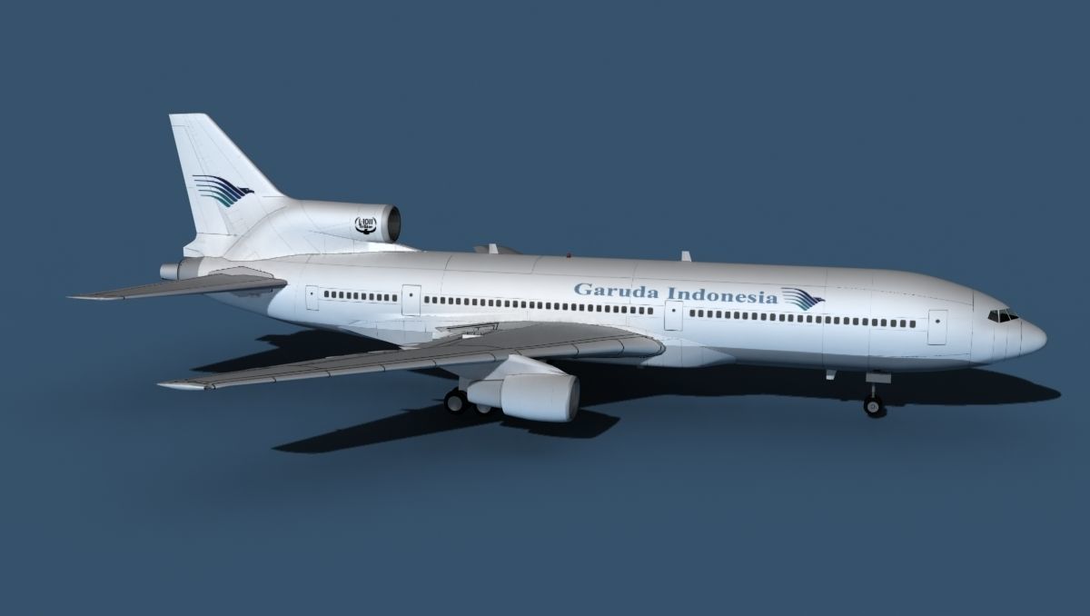Lockheed L-1011-50 Garuda Indonesia 3D model rigged | CGTrader