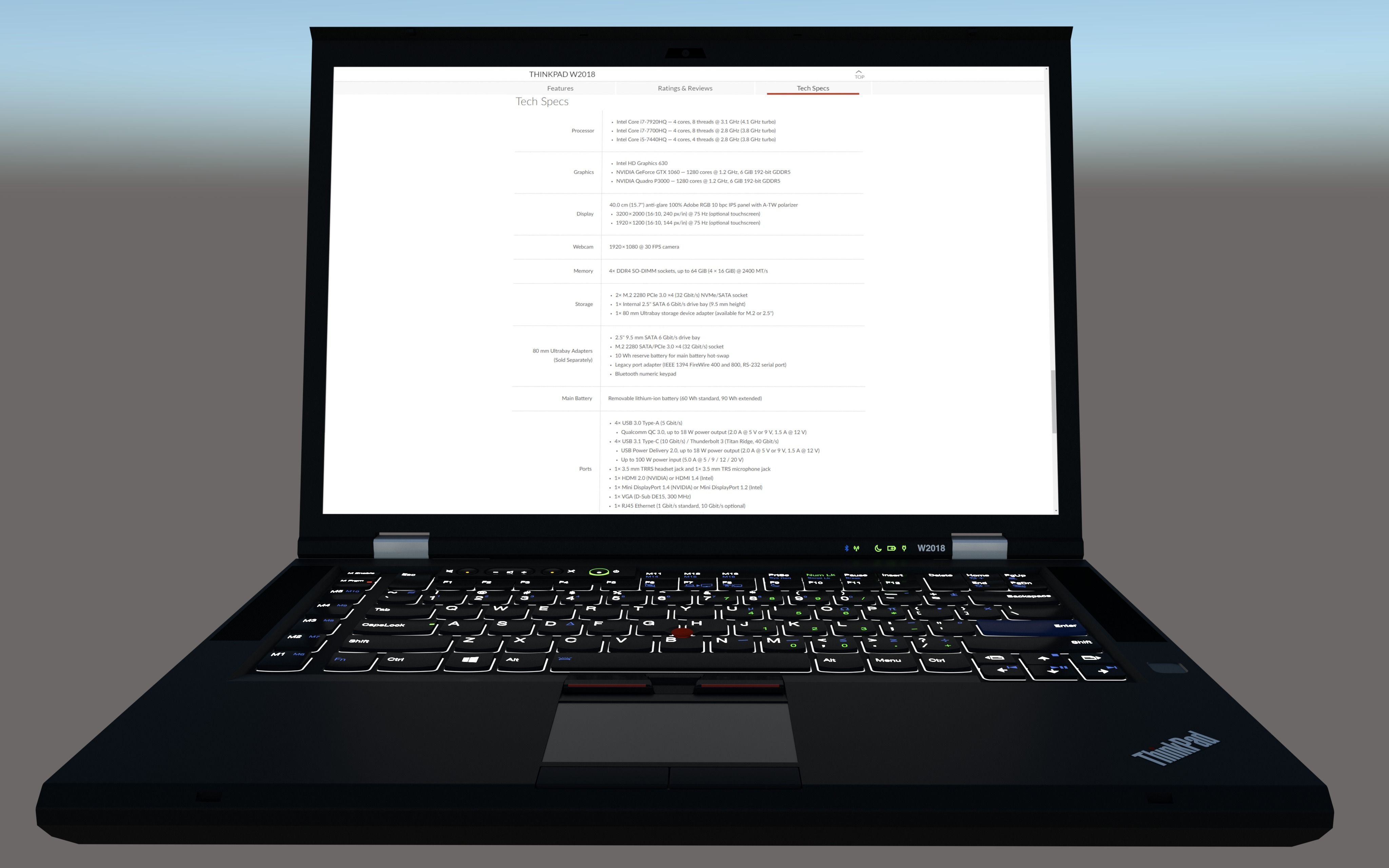 ThinkPad W2018 free 3D model | CGTrader