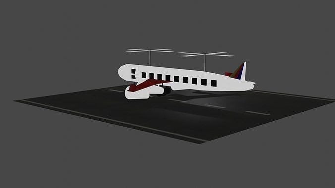 3D model Aercopter airplane landing on runway VR / AR / low-poly | CGTrader