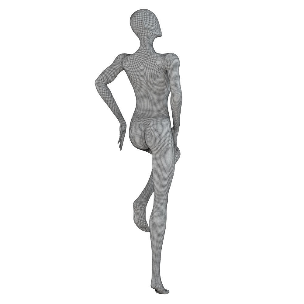 Female Black Faceless Mannequin 81 3D model | CGTrader