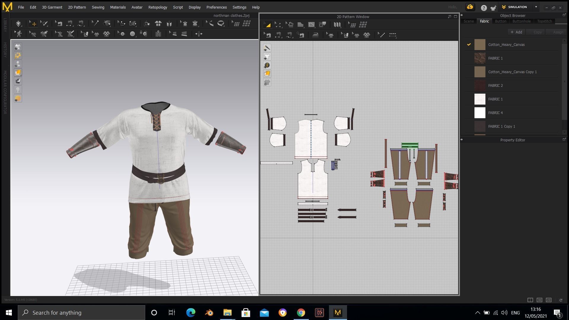 Full rigged medieval character and Marvelous designer clothes 3D model ...