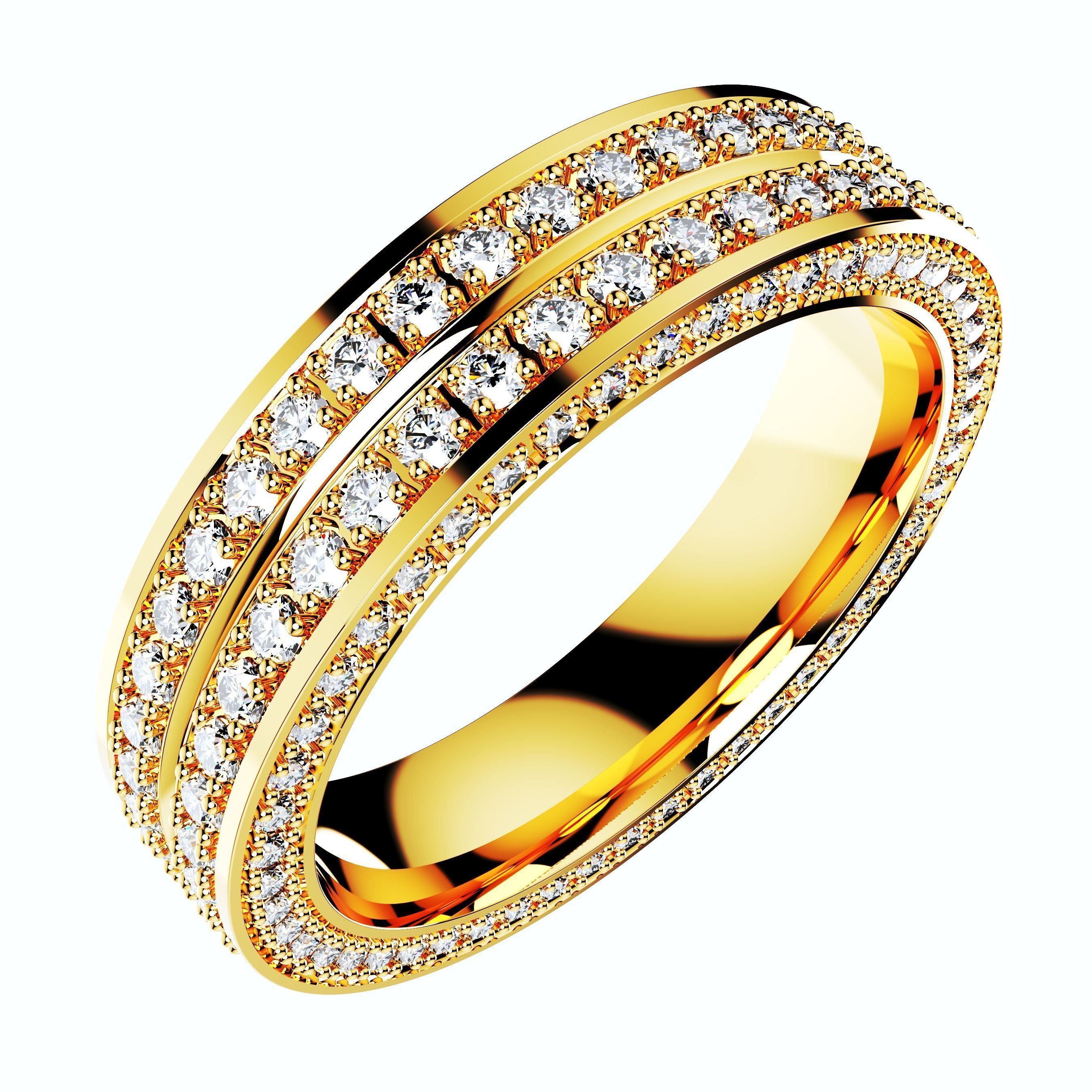 Wedding Set Ring Women And Men Ring CAD Design-V12VA 3D model 3D ...