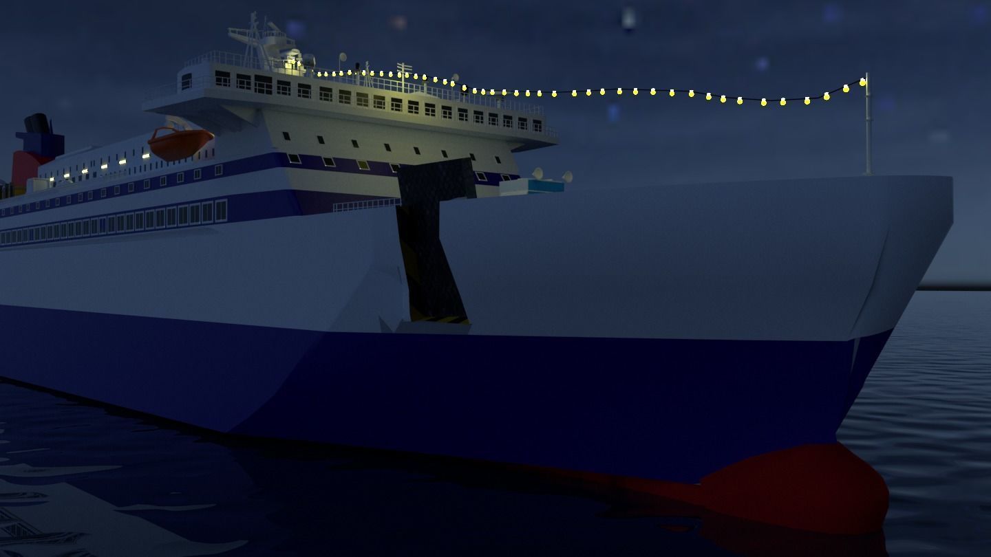 Realistic Game Ready Ferry Cruise Passenger Ship 3D model | CGTrader