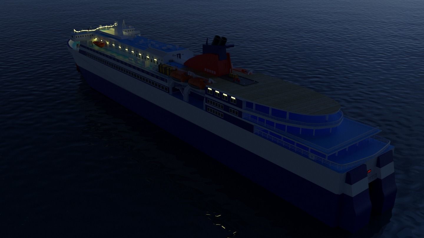 Realistic Game Ready Ferry Cruise Passenger Ship 3D model | CGTrader