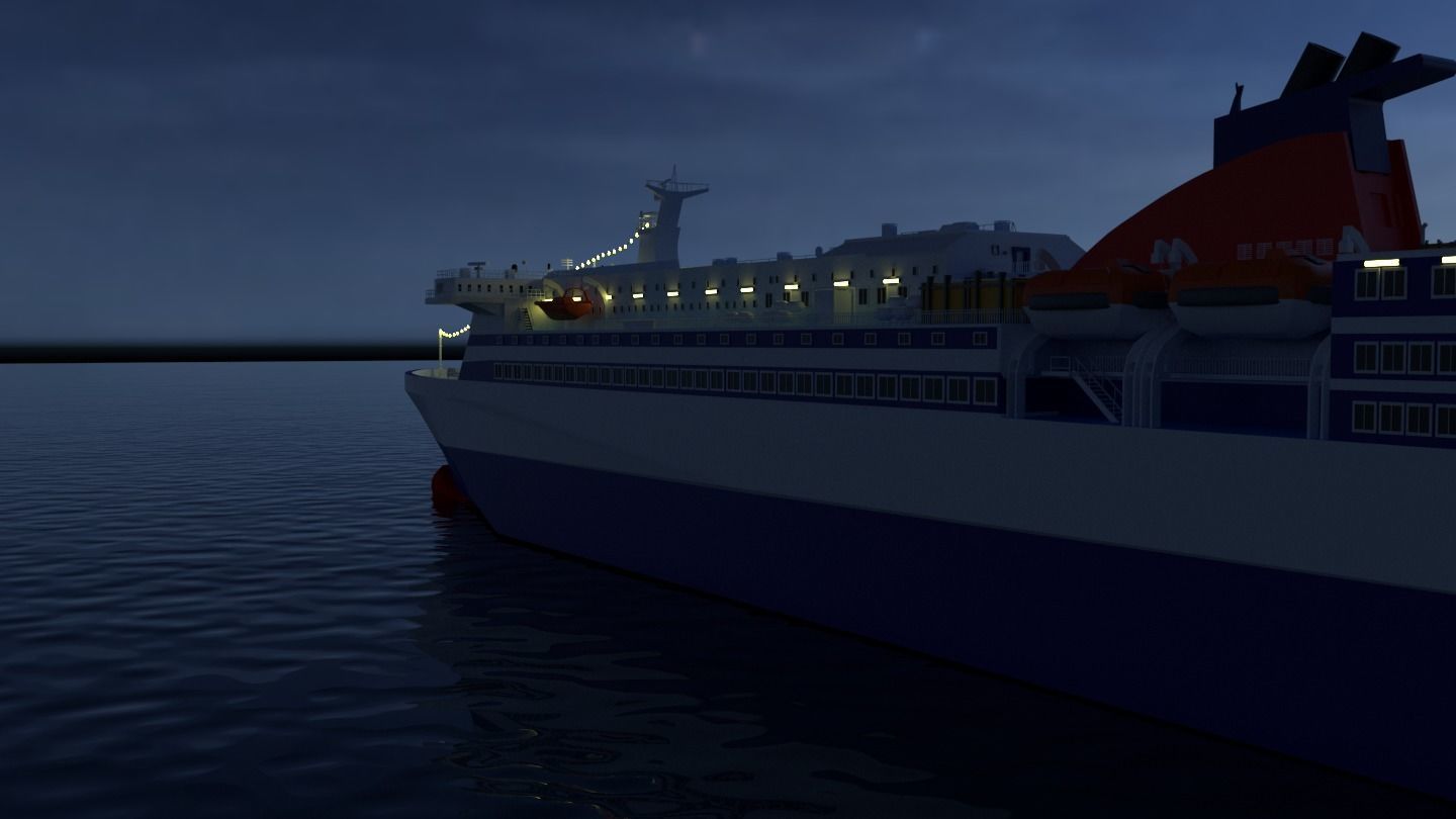 Realistic Game Ready Ferry Cruise Passenger Ship 3D model | CGTrader