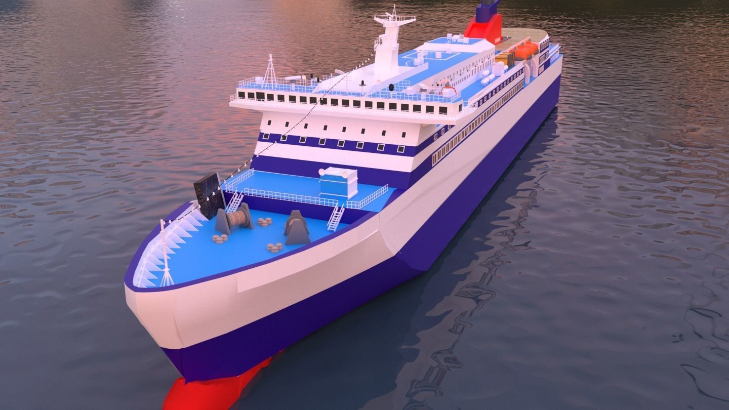 Realistic Game Ready Ferry Cruise Passenger Ship 3D model | CGTrader