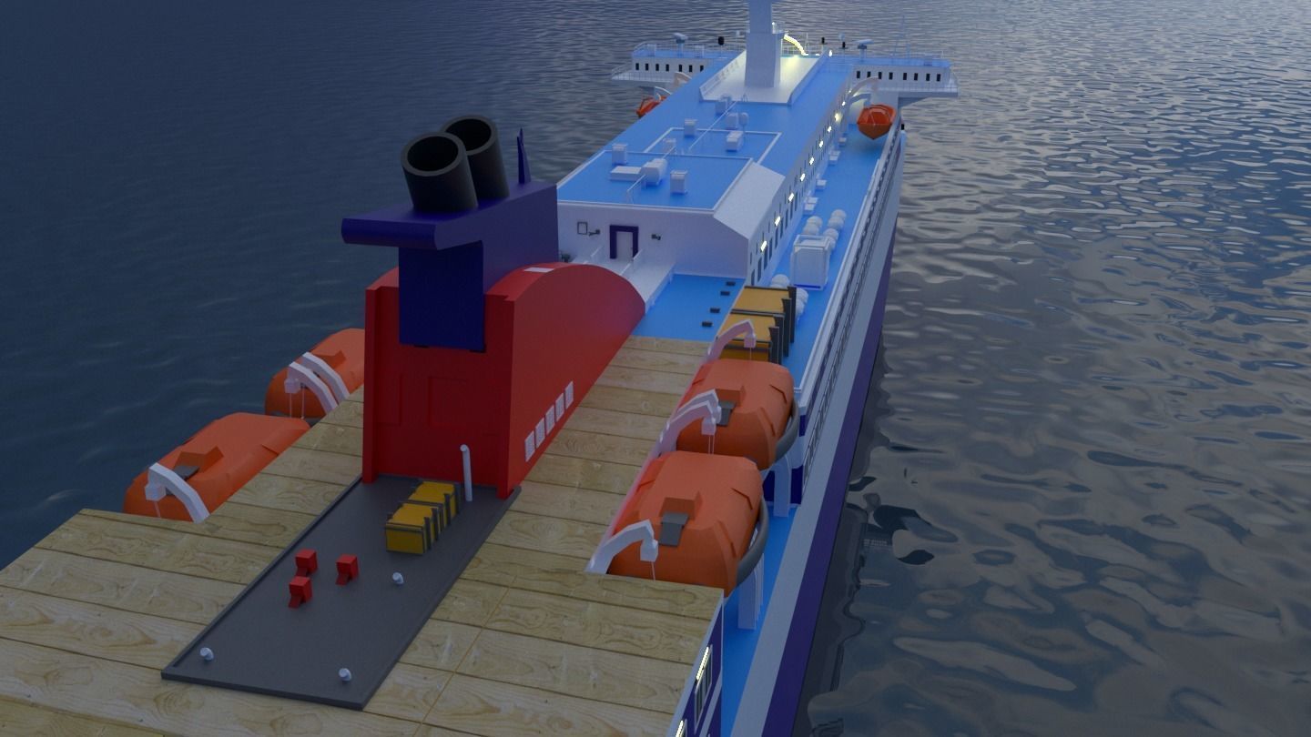 Realistic Game Ready Ferry Cruise Passenger Ship 3D model | CGTrader