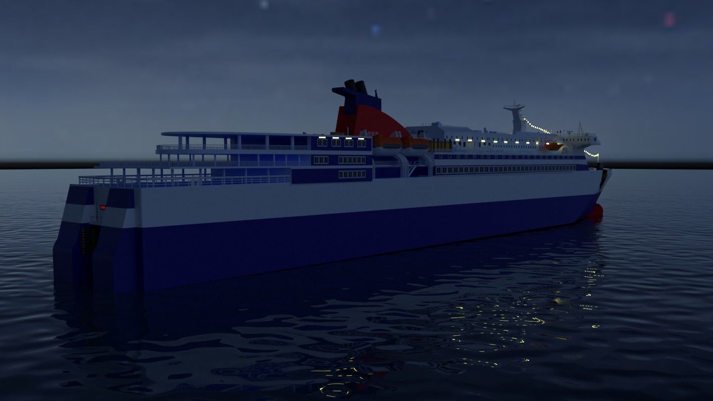 Realistic Game Ready Ferry Cruise Passenger Ship 3D model | CGTrader