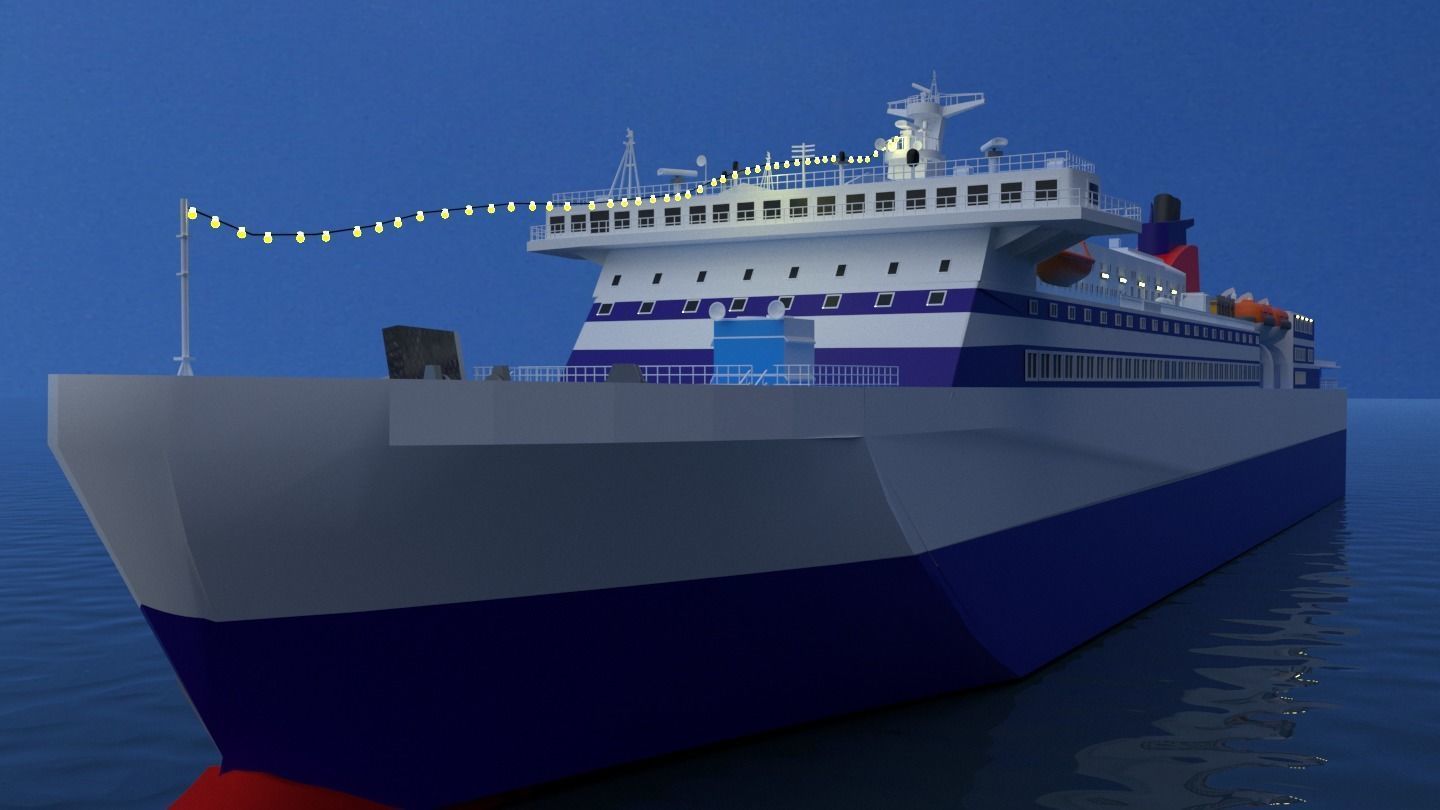 Realistic Game Ready Ferry Cruise Passenger Ship 3D model | CGTrader