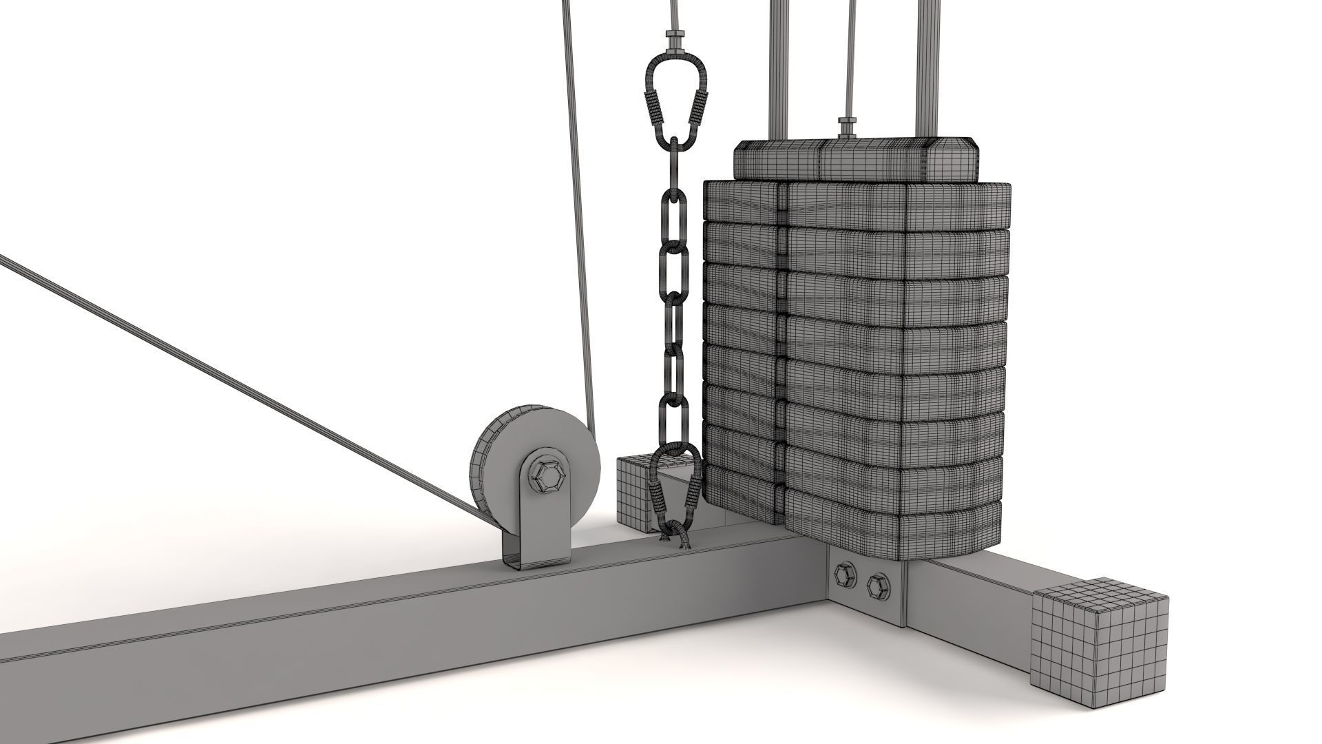 Arm Pull Gym Machine 3D model | CGTrader