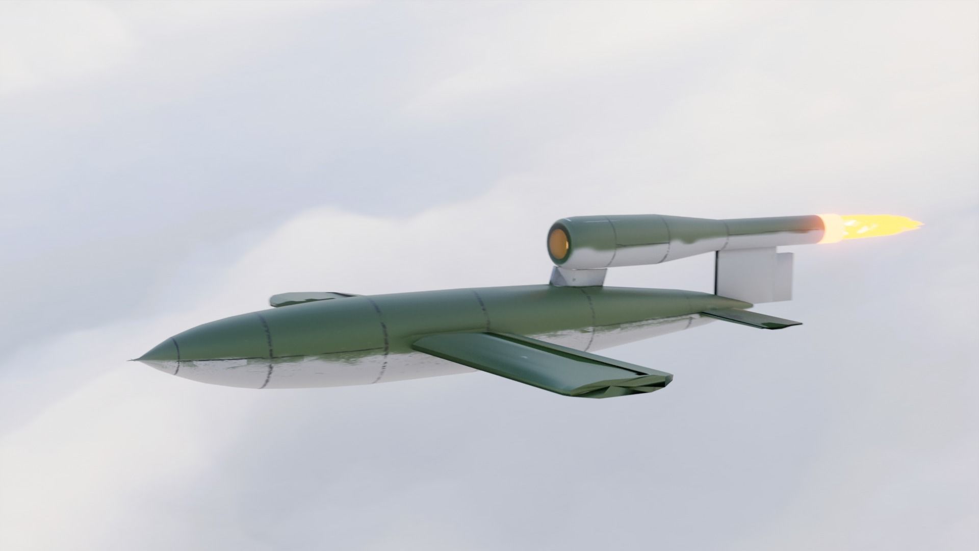 3D model V1 Flying Bomb Animation VR / AR / low-poly | CGTrader