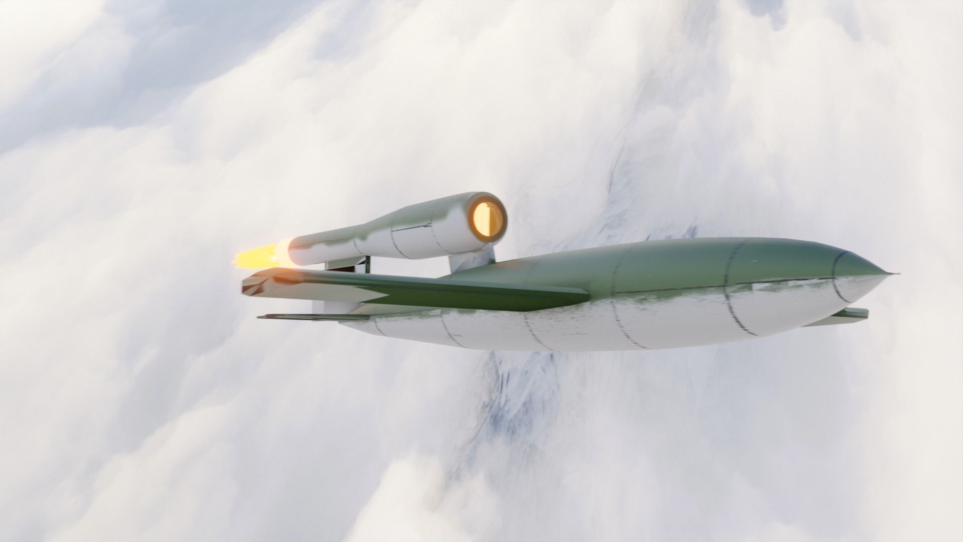 3D model V1 Flying Bomb Animation VR / AR / low-poly | CGTrader