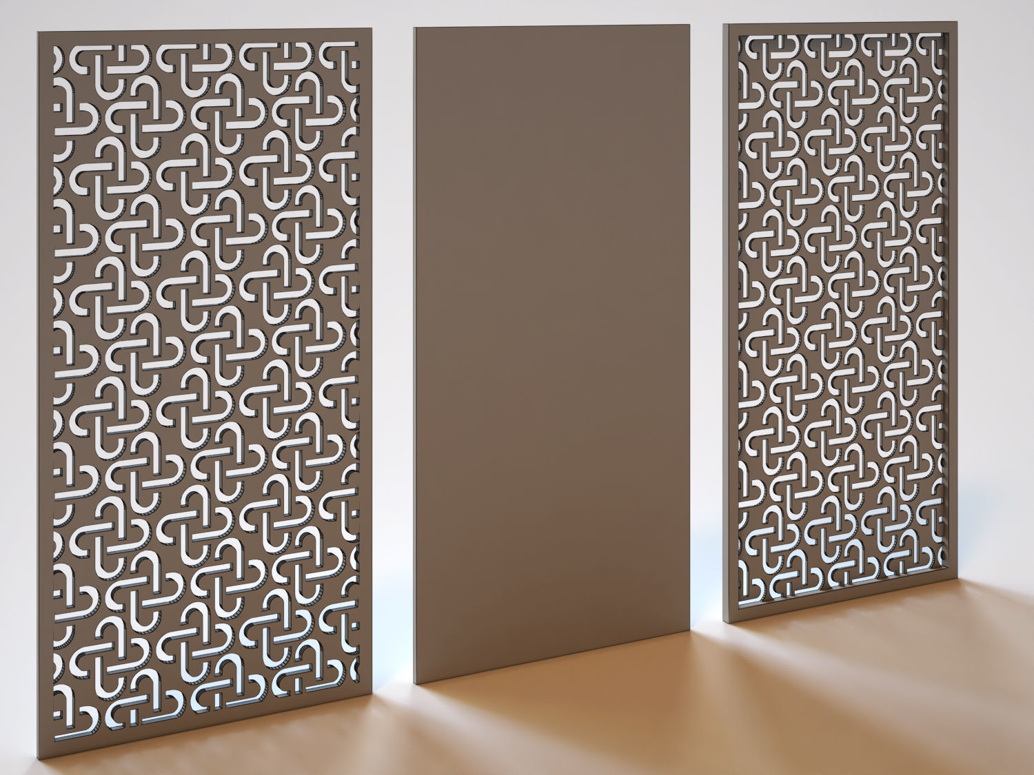 Partition three wooden screens 3D model | CGTrader