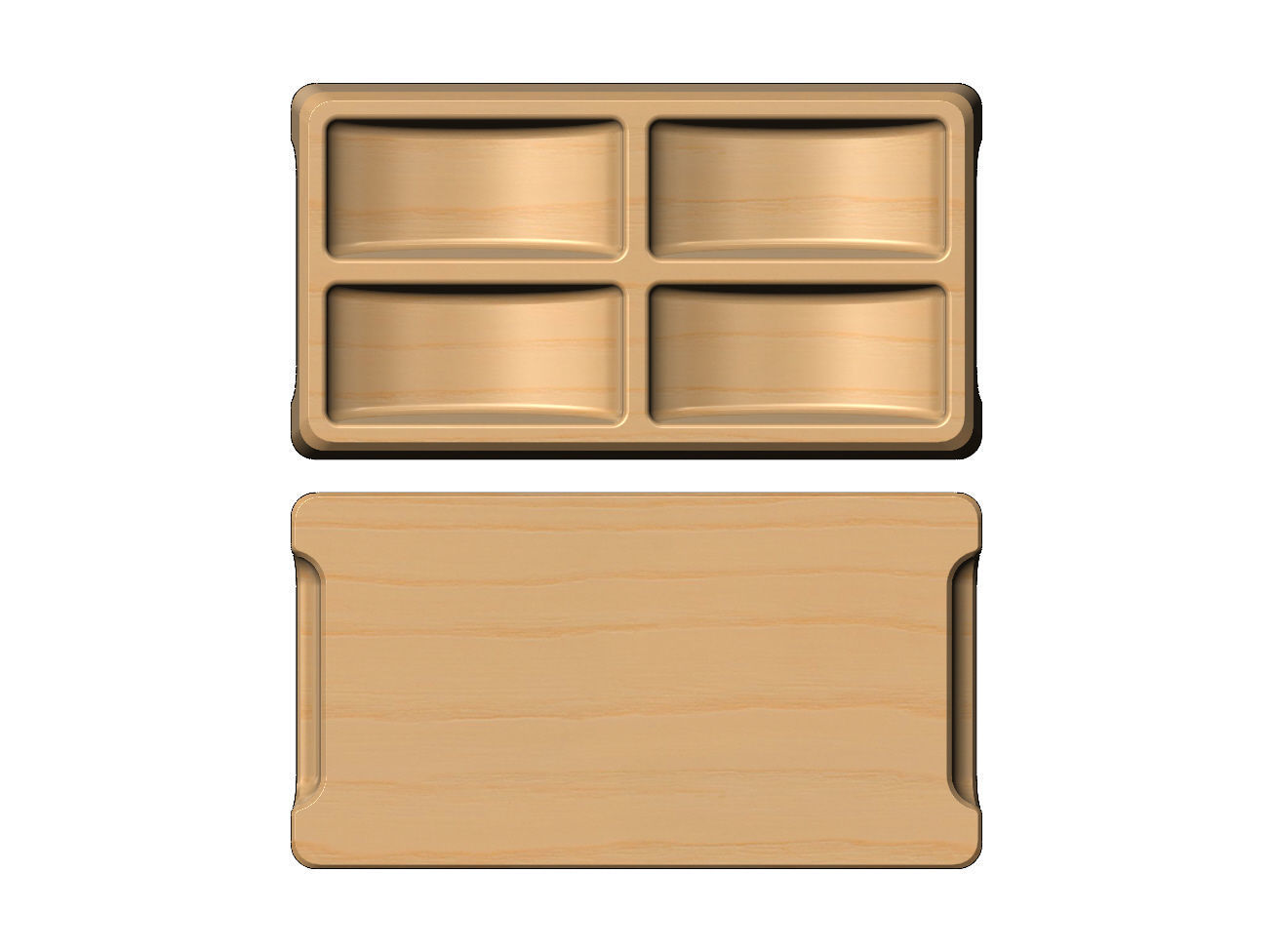 Rectangular 4 slots serving tray relief 3D model 3D printable | CGTrader