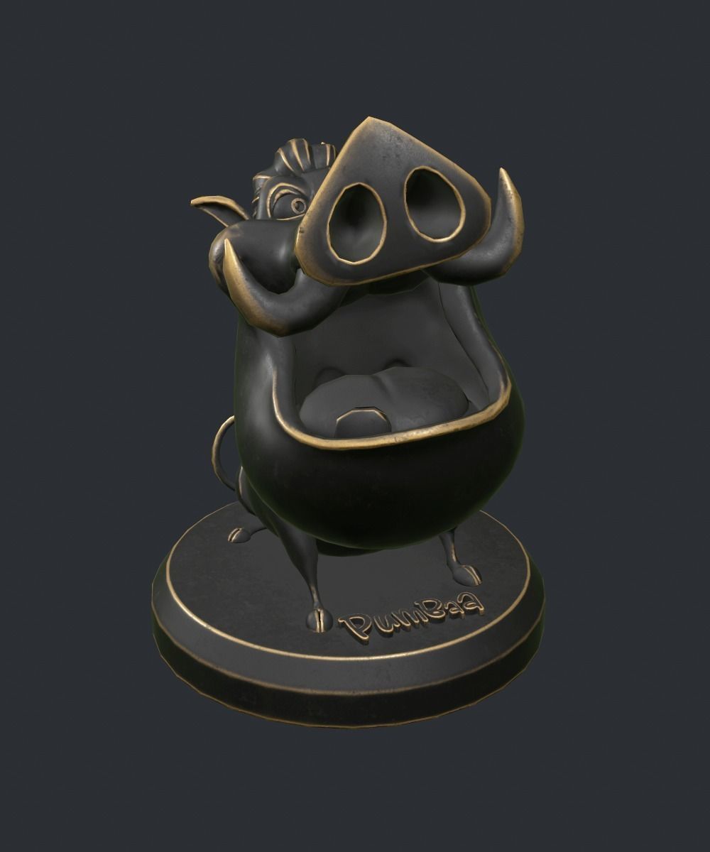 PBR Pumbaa Sculpt-oilRubbedGold 3D model | CGTrader