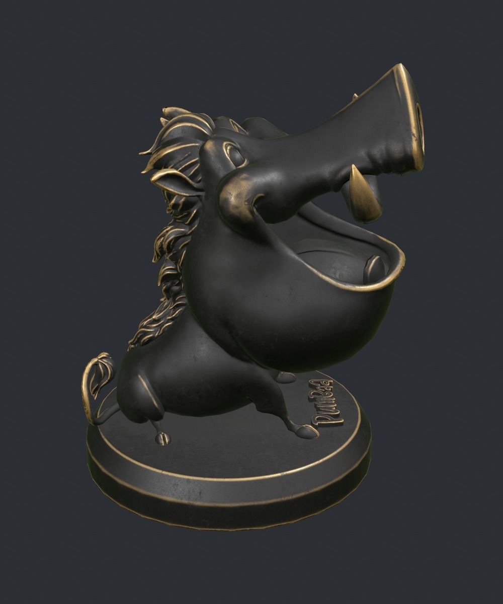 PBR Pumbaa Sculpt-oilRubbedGold 3D model | CGTrader