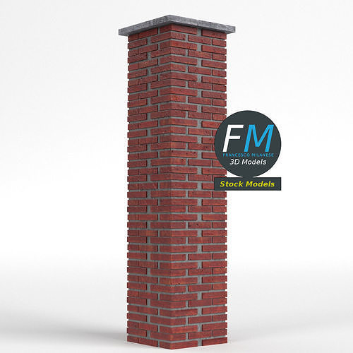 Brick pillar 3D model | CGTrader