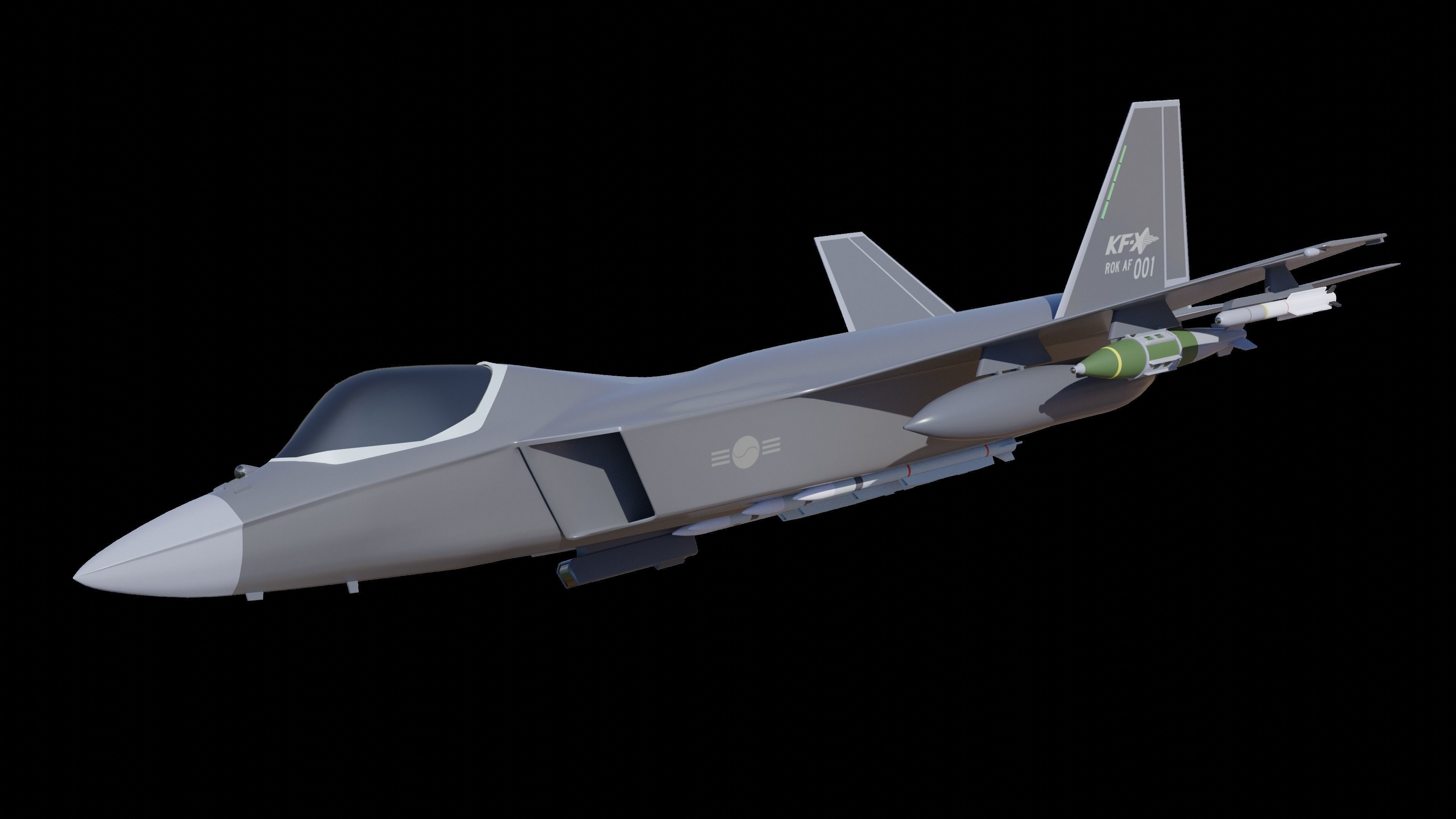 South Korea KAI KF-21 KFX Jet fighter blender 3D model | CGTrader