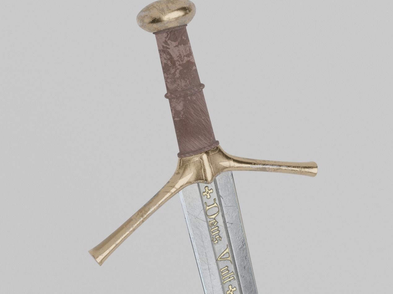 3D model Game Ready Historically Accurate Crusader Arming Sword Type ...
