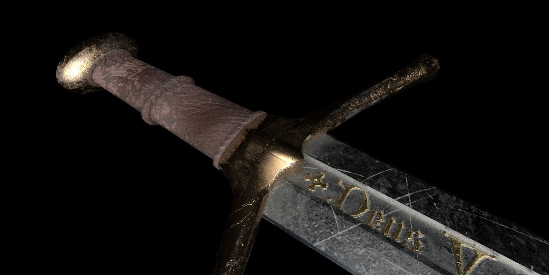 3D model Game Ready Historically Accurate Crusader Arming Sword Type ...