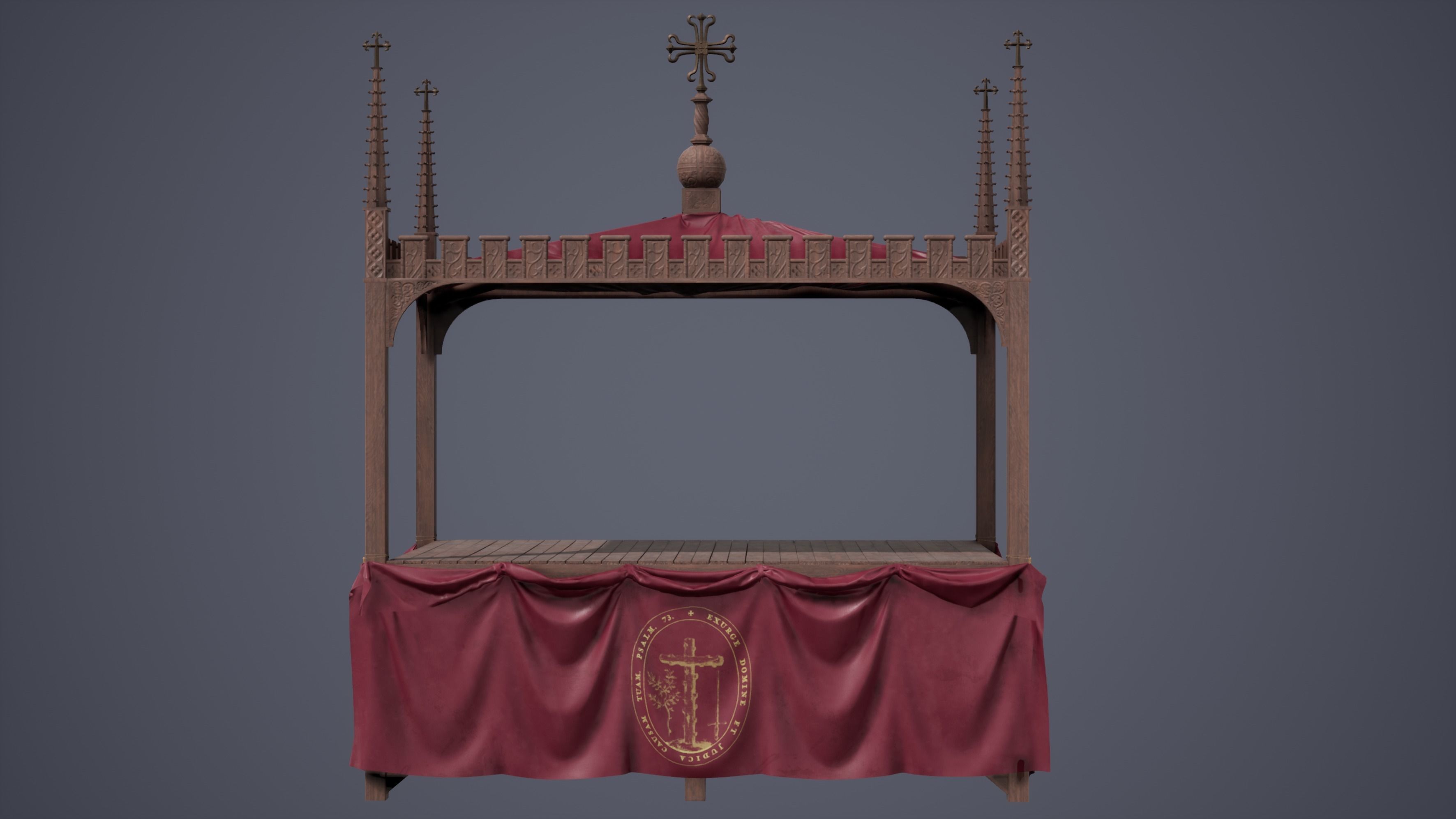 3D model Medieval Catholic Stage VR / AR / low-poly | CGTrader