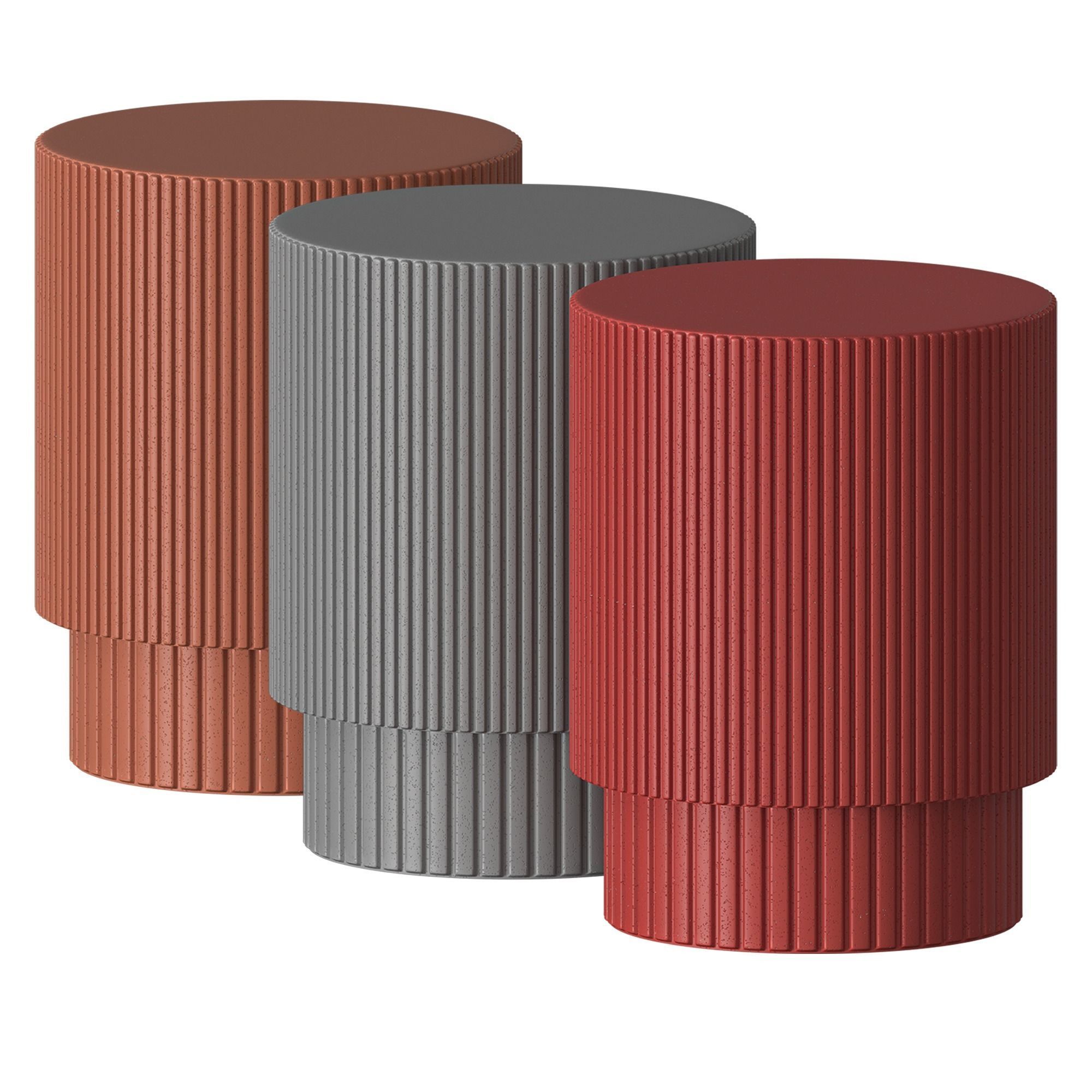 Fluted Side Table West Elm 3D model | CGTrader