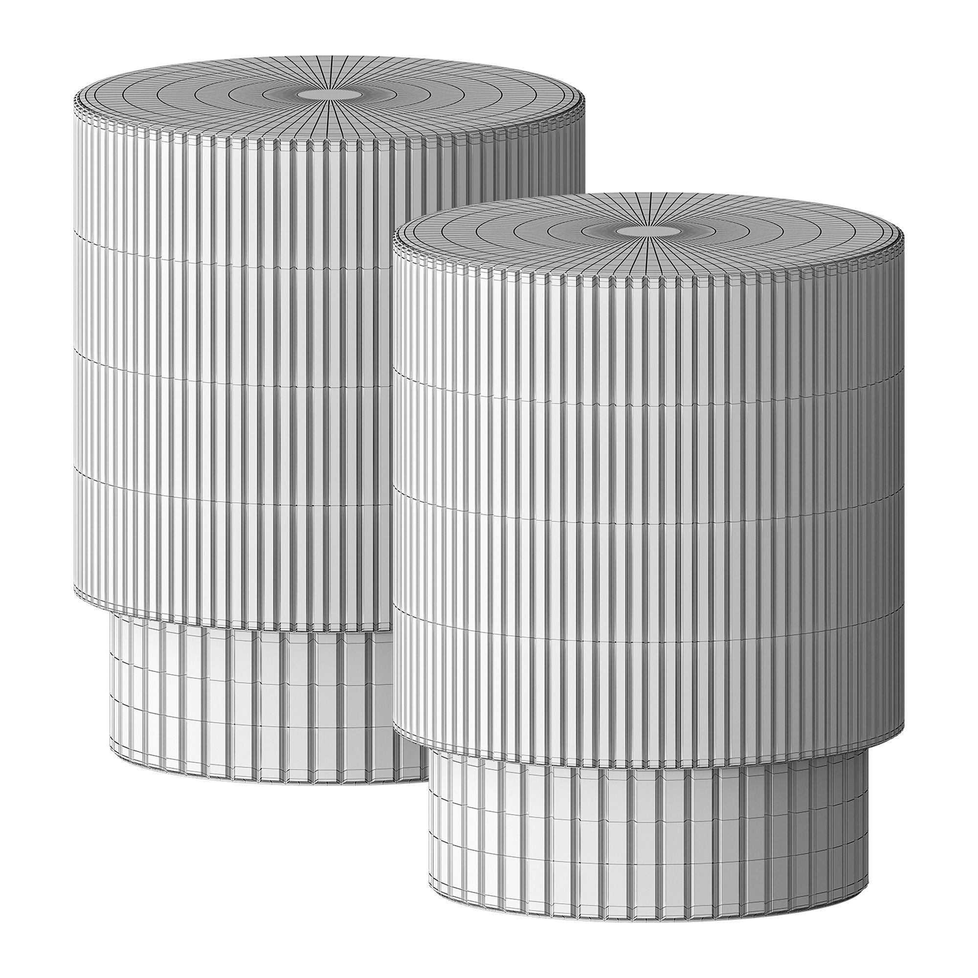 Fluted Side Table West Elm 3D model | CGTrader