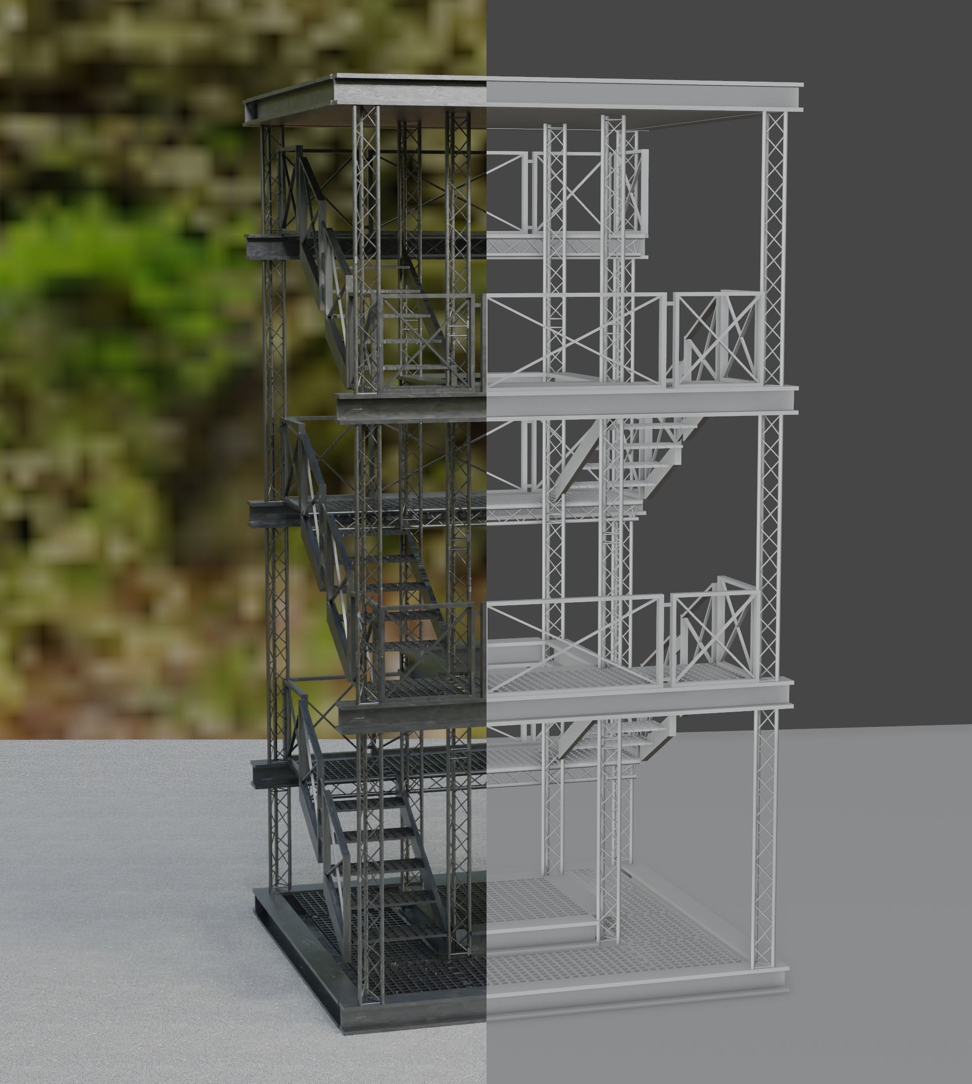 Steel scaffolding tower 3D model | CGTrader
