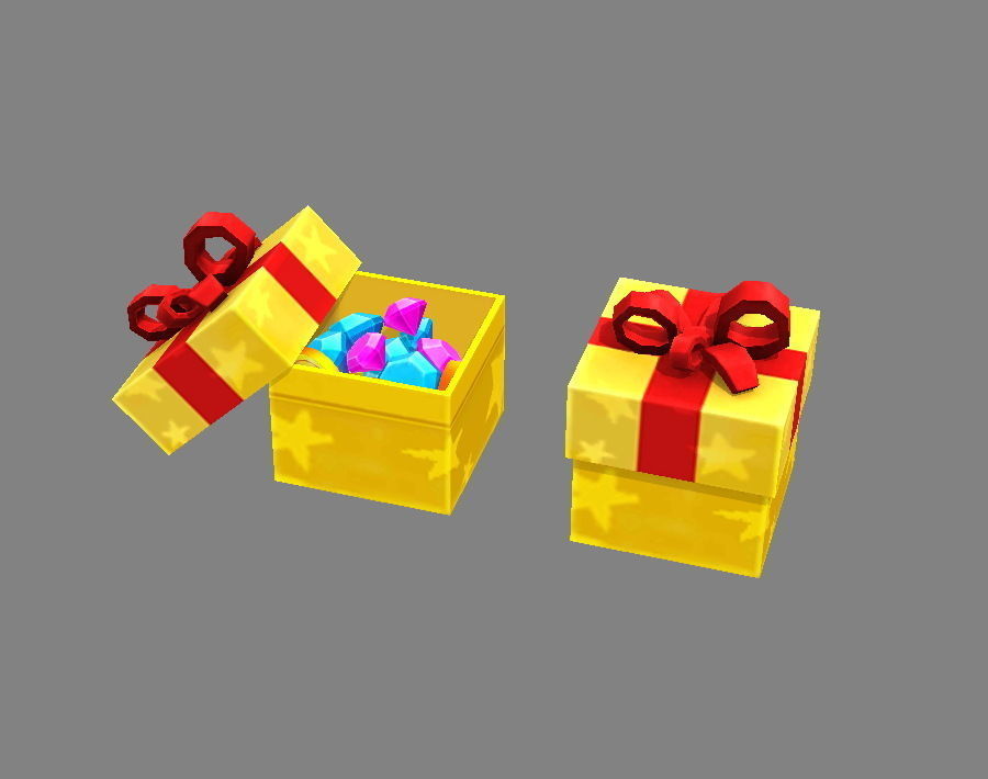 3D model Cartoon Diamond Gift Box - Gem Gift Box VR / AR / low-poly ...